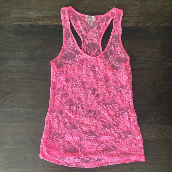 Tops | Junior Girls Neon Pink Stretch Large Tank | Poshmark
